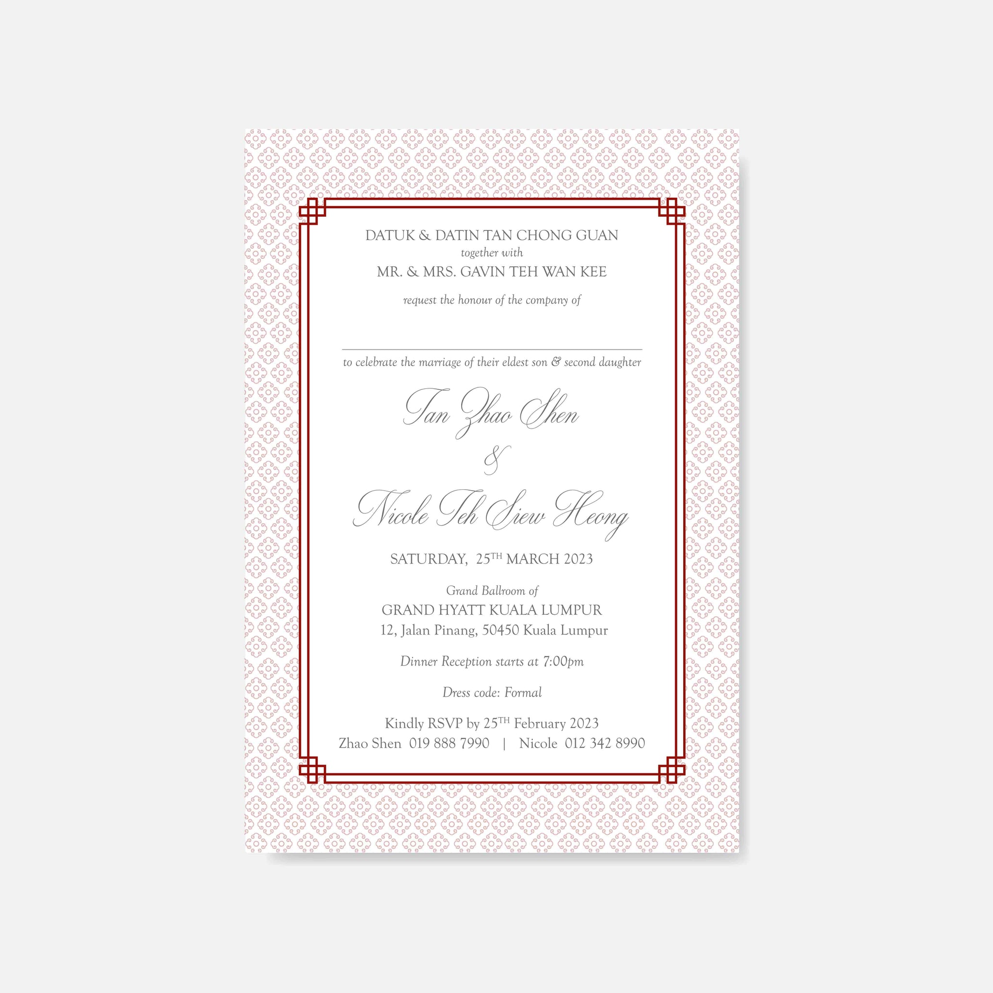 Raised Print Wedding Invitation